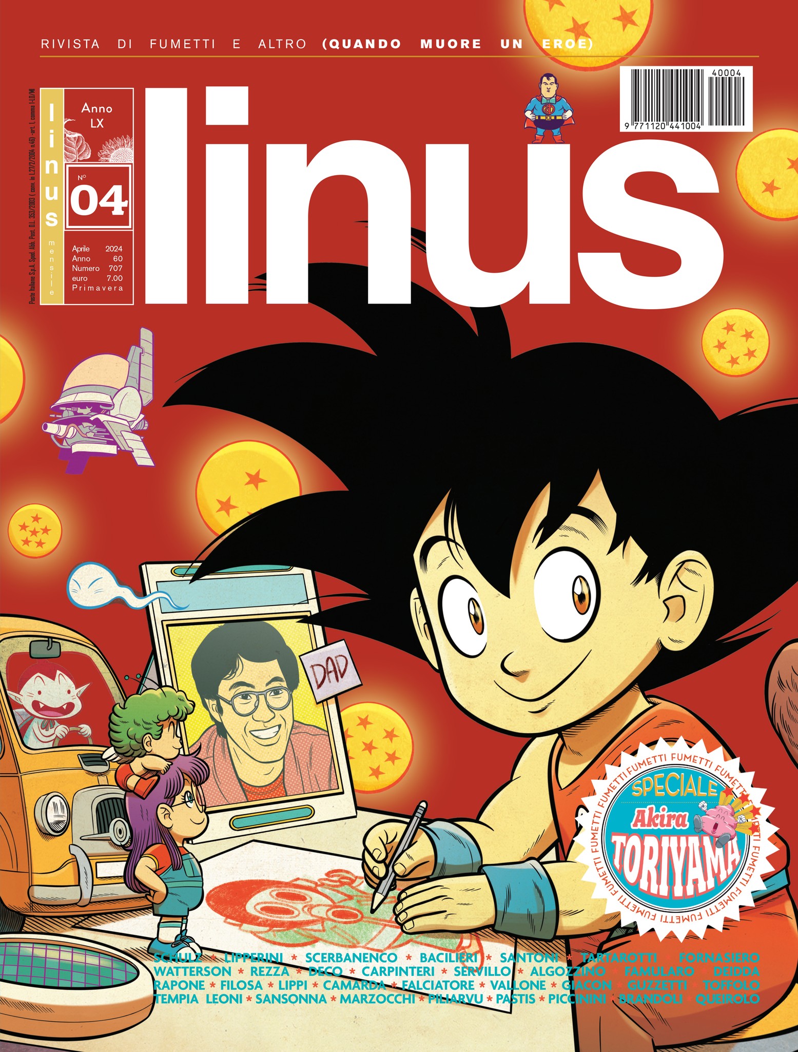 Il numero di aprile della rivista Linus è dedicato ad Akira Toriyama ...