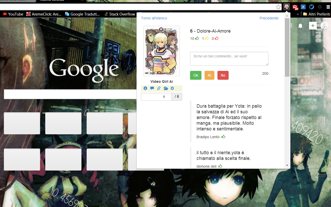 Google Chrome, anime e... AnimeClick.it | AnimeClick